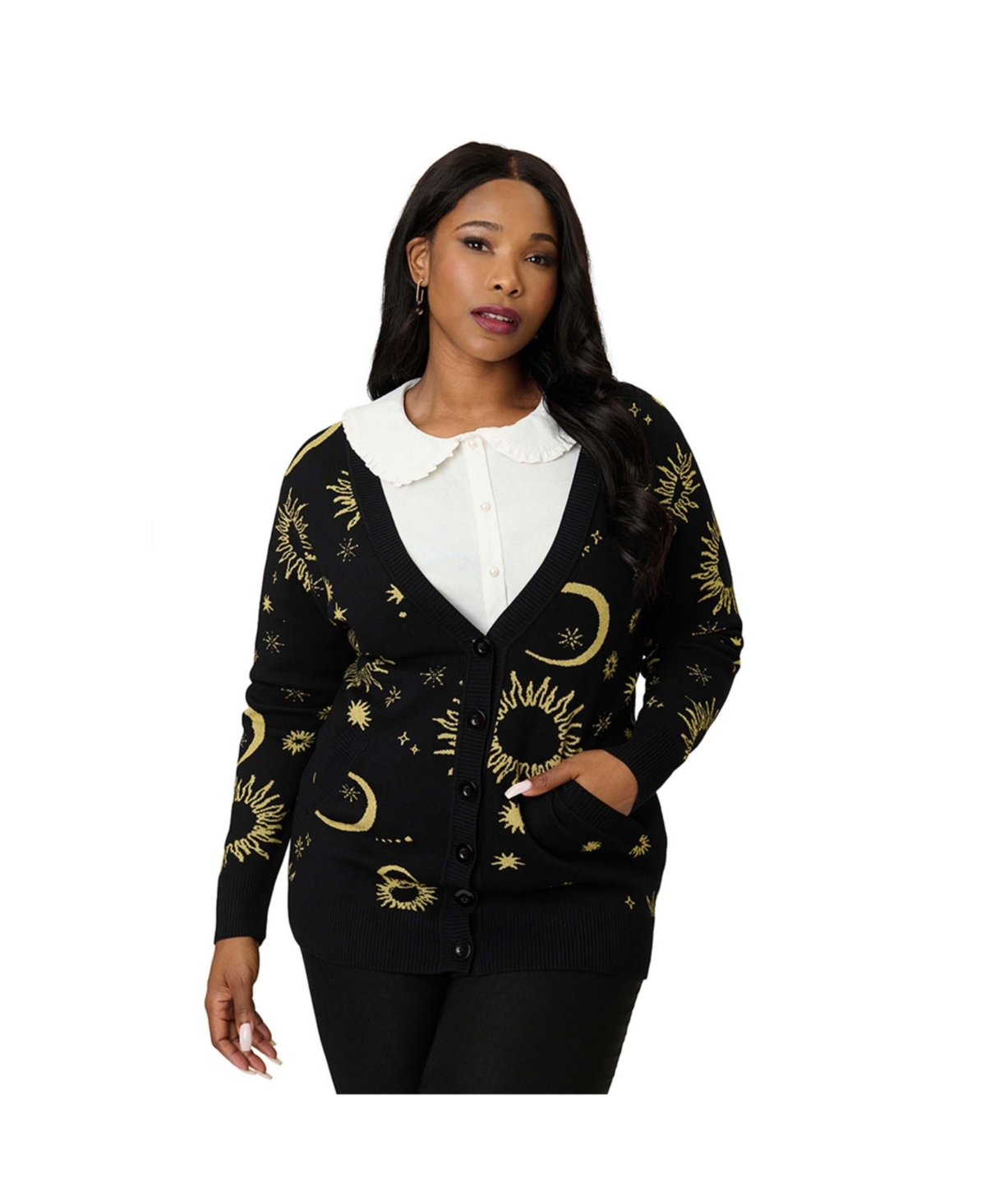Click here for Unique Vintage Plus Size Printed Knit Long Cardiga... prices