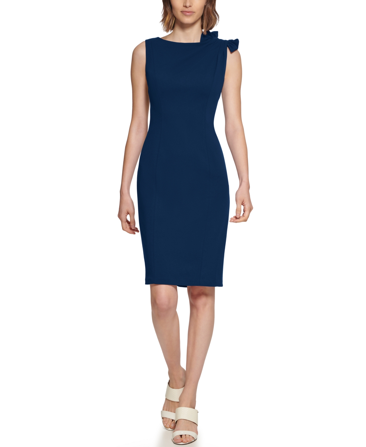 Click here for Calvin Klein Womens Boat Neck Short Dress - Indigo prices