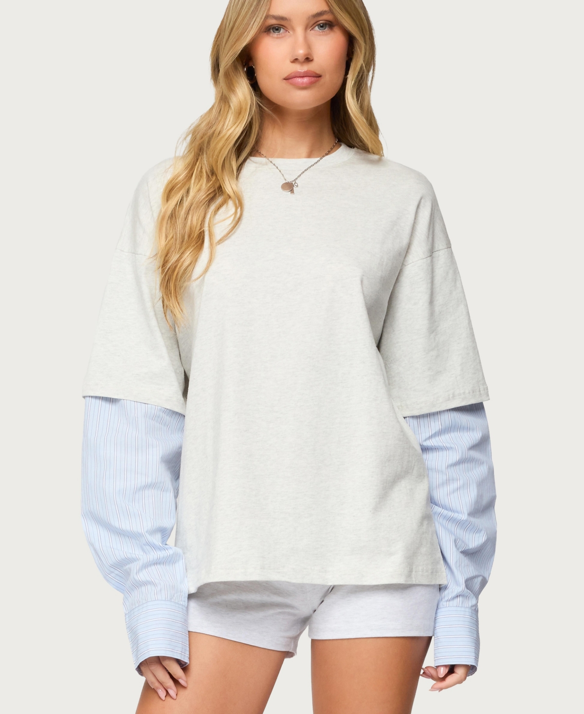 Click here for Edikted Womens Tailor Oversized Layered Top - Ligh... prices