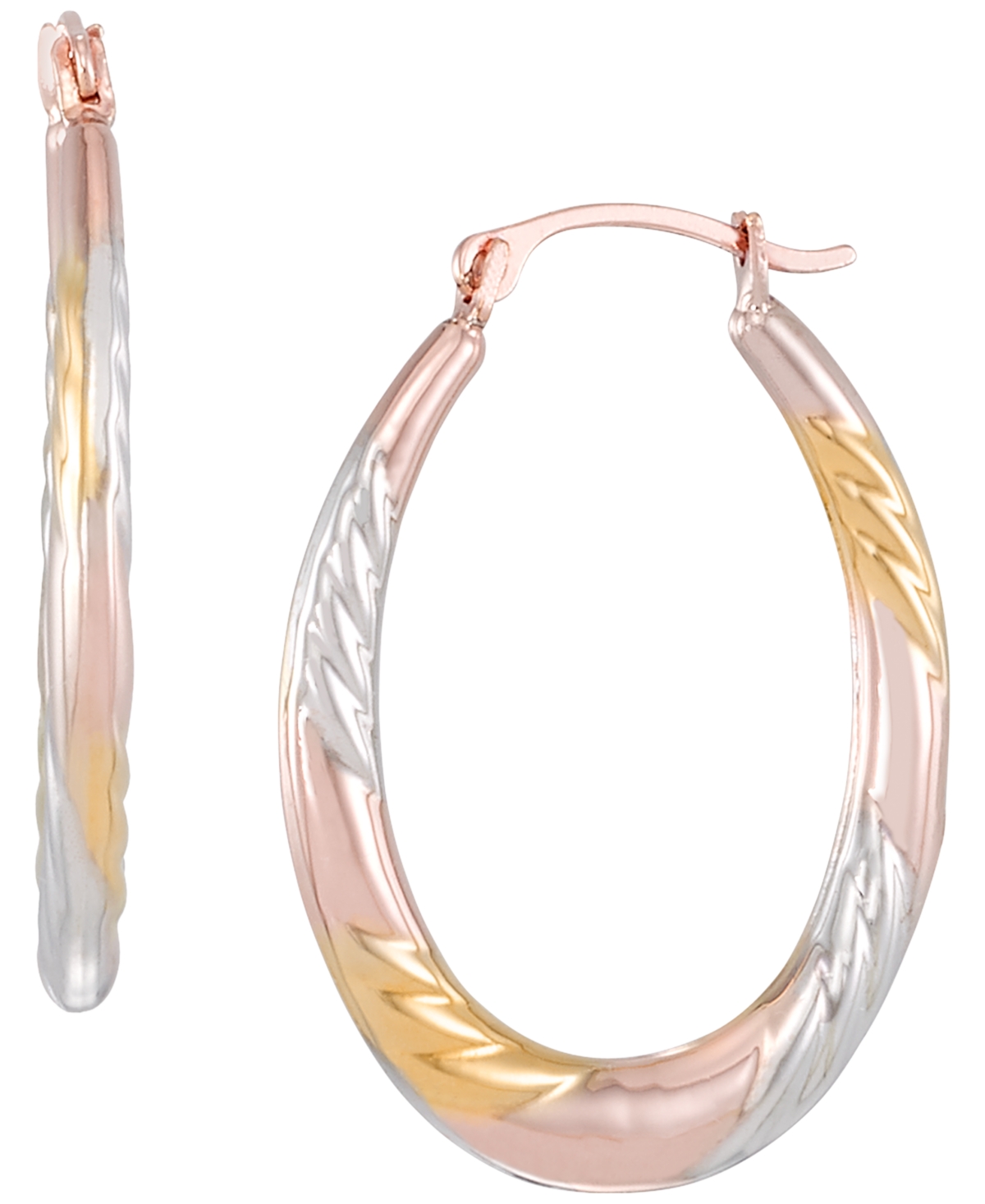 Click here for Macys Hoop Earrings in 14K Rose Gold and Yellow Go... prices
