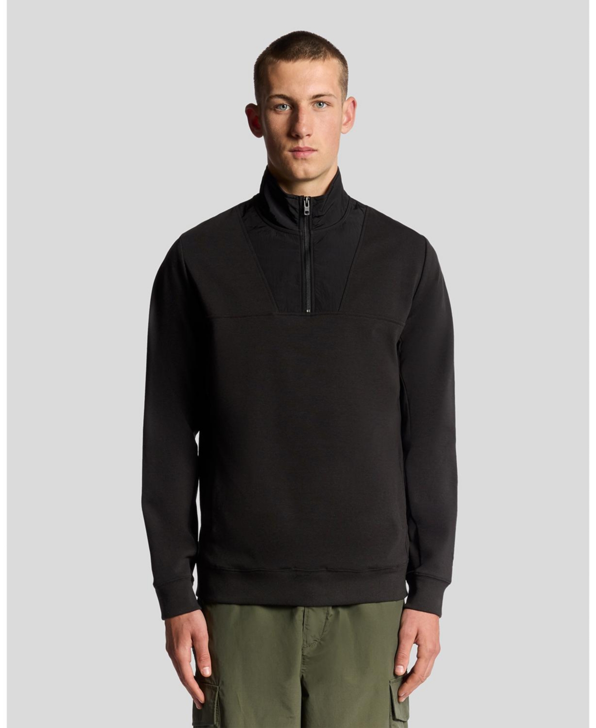 Click here for Lyle & Scott Mens Panelled Hybrid Quarter Zip Swea... prices