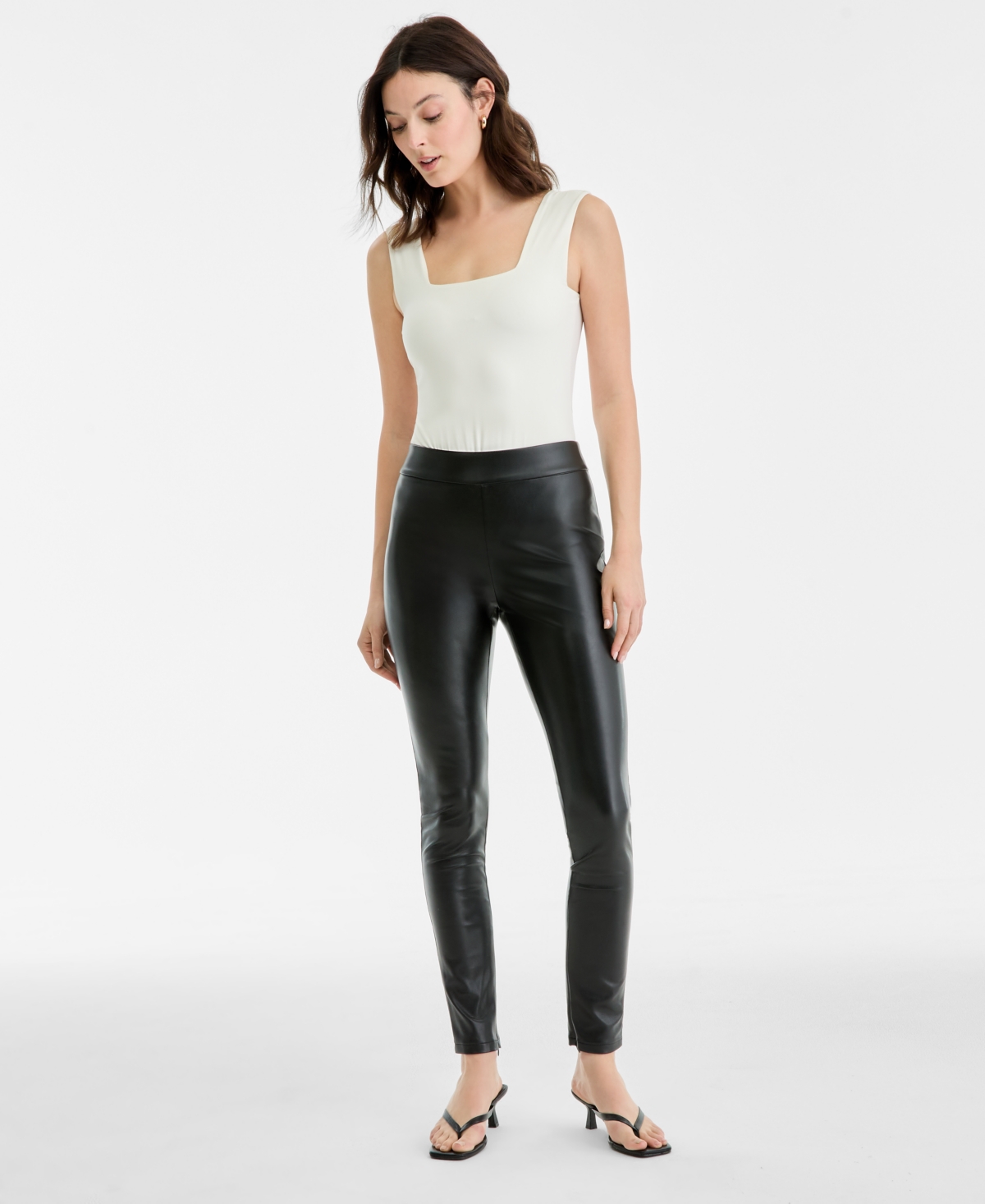 Click here for Bar Iii Womens Faux-Leather Leggings  Macys Exclus... prices