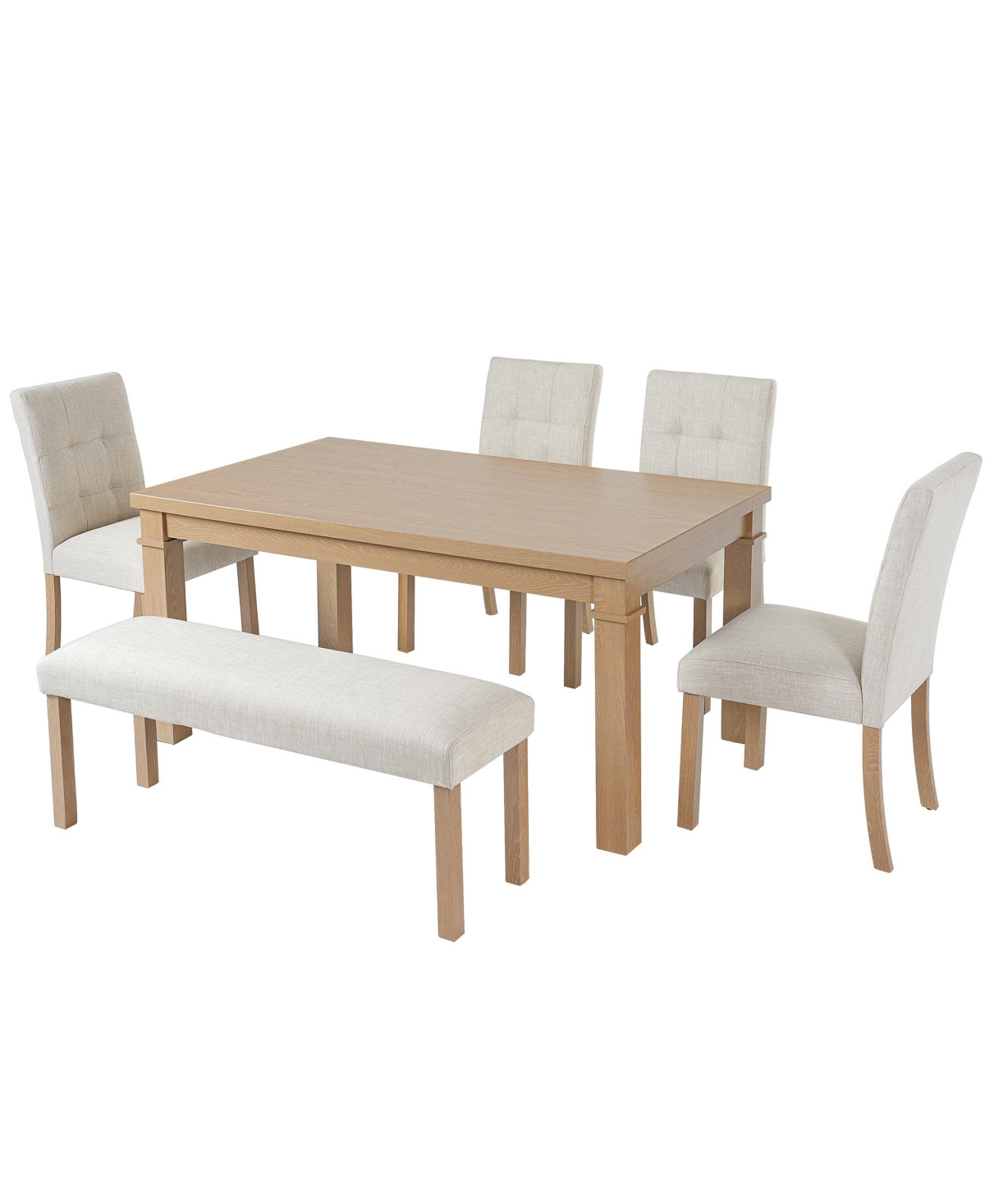 Click here for sumyeg 6-Piece Modern Dining Set with Rectangle Ki... prices