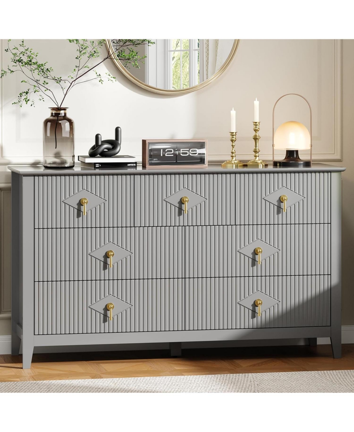 Click here for Gaomon Fluted Dresser 54" Wide  7-Drawer Mode... prices