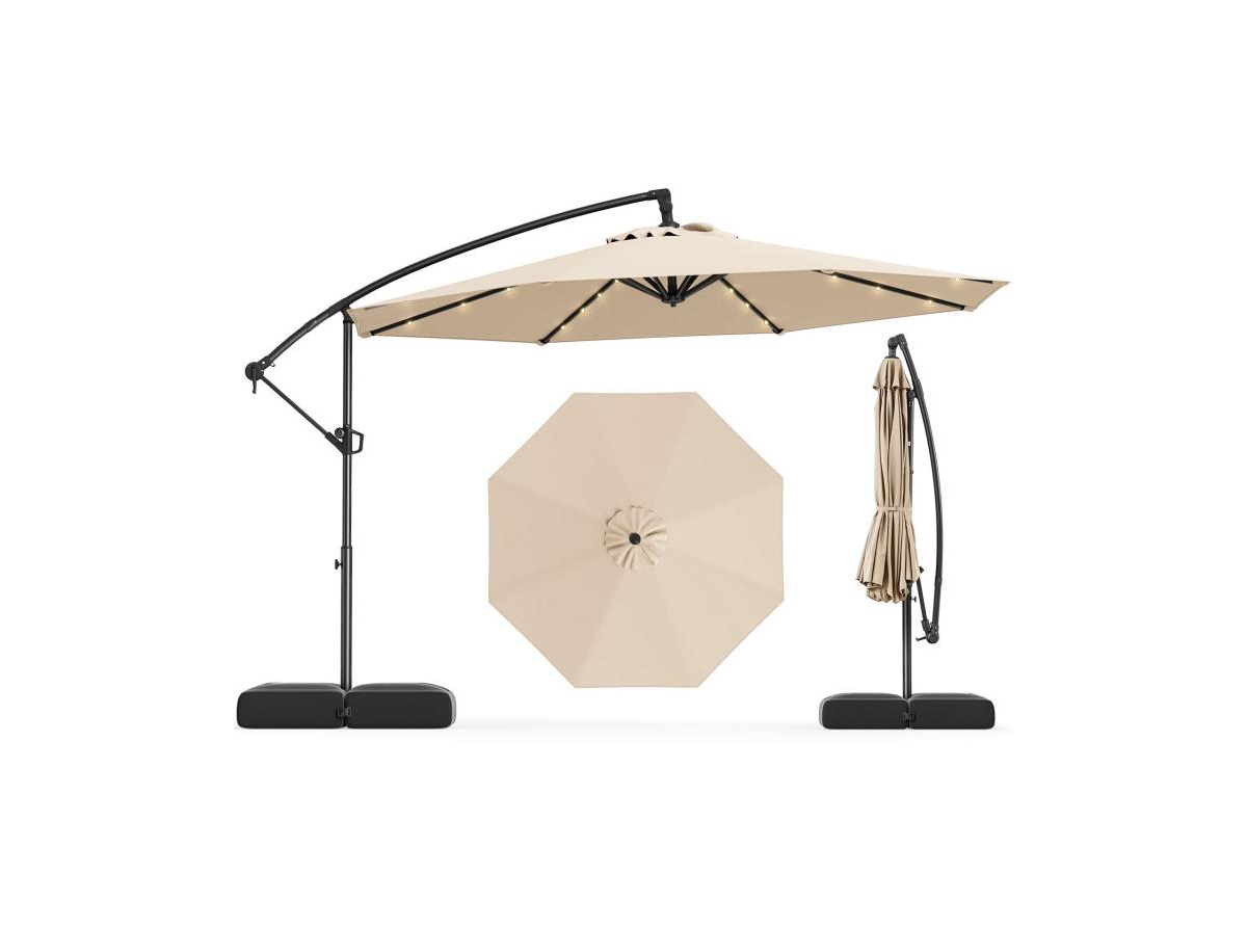 Click here for Slickblue-Solar Offset Patio Umbrella with Base an... prices