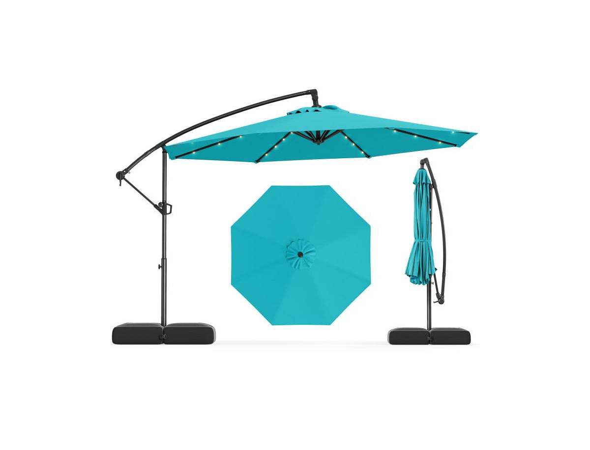 Click here for Slickblue-Solar Offset Patio Umbrella with Base an... prices