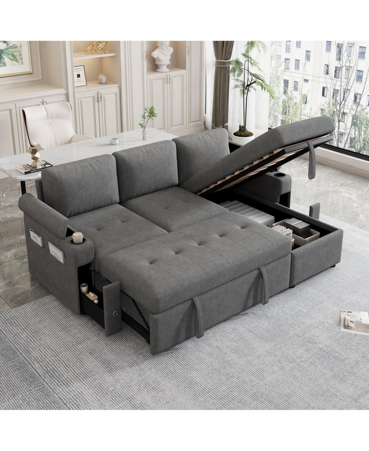 Click here for Boyel Living 83.5 L-Shaped Convertible Sofa Couch... prices