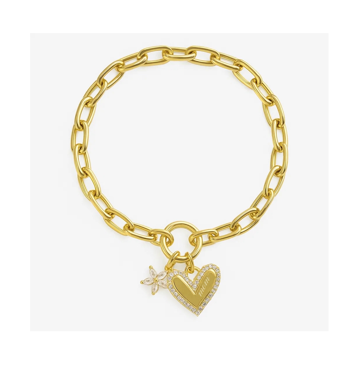 Click here for Hollywood Sensation Bloom Mom Heart Bracelet - Gol... prices