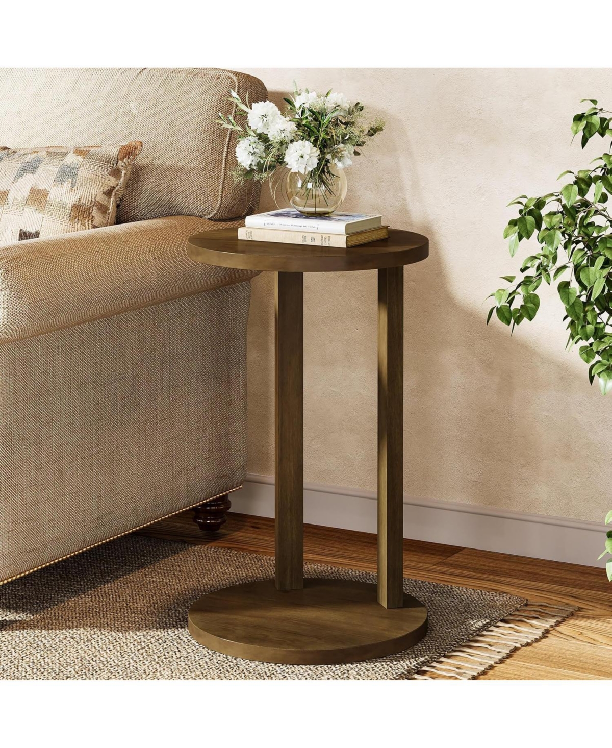Click here for Tribesigns Round End Table - Light walnut prices