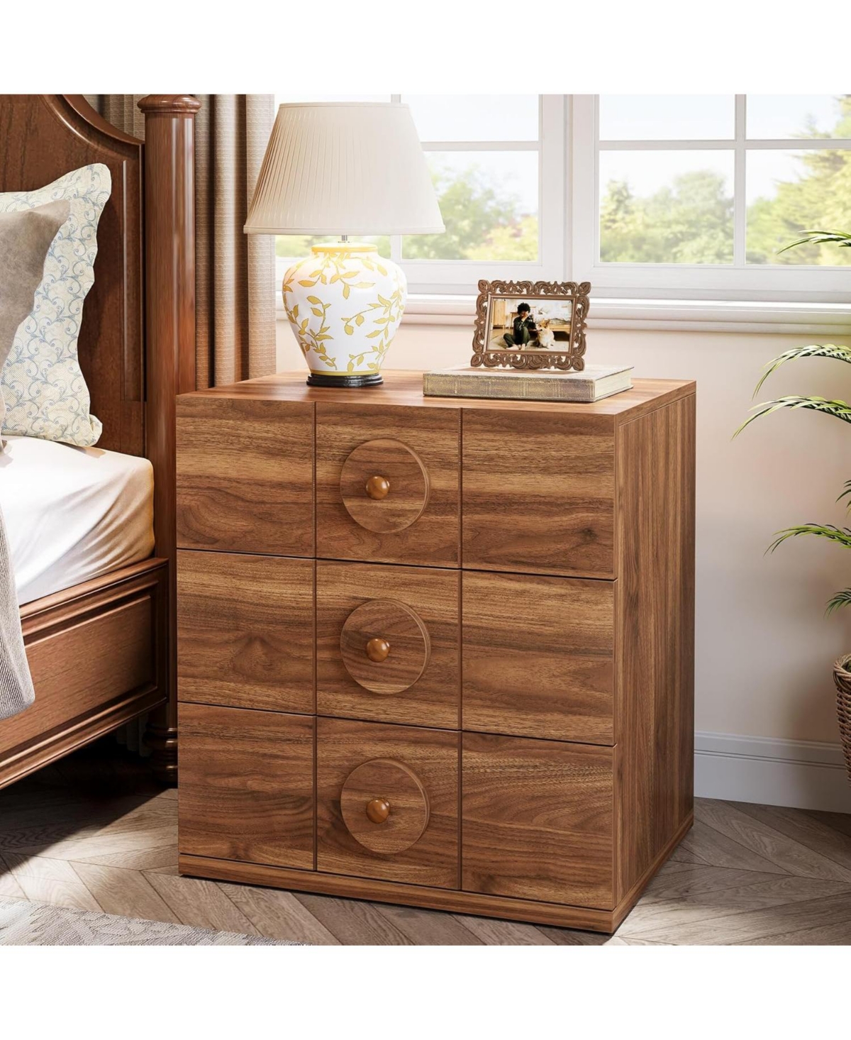 Click here for Tribesigns Mid-Century Modern Nightstand with 3 Dr... prices