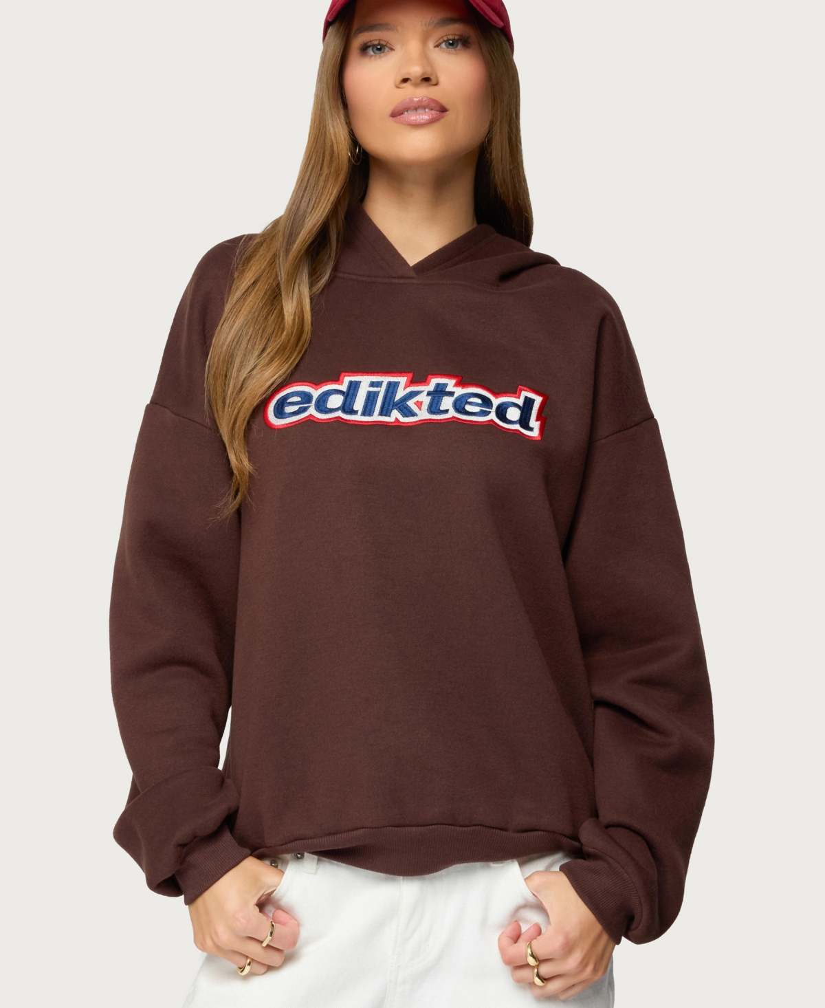Click here for Edikted Womens Sweet Treat Oversized Hoodie - Brow... prices
