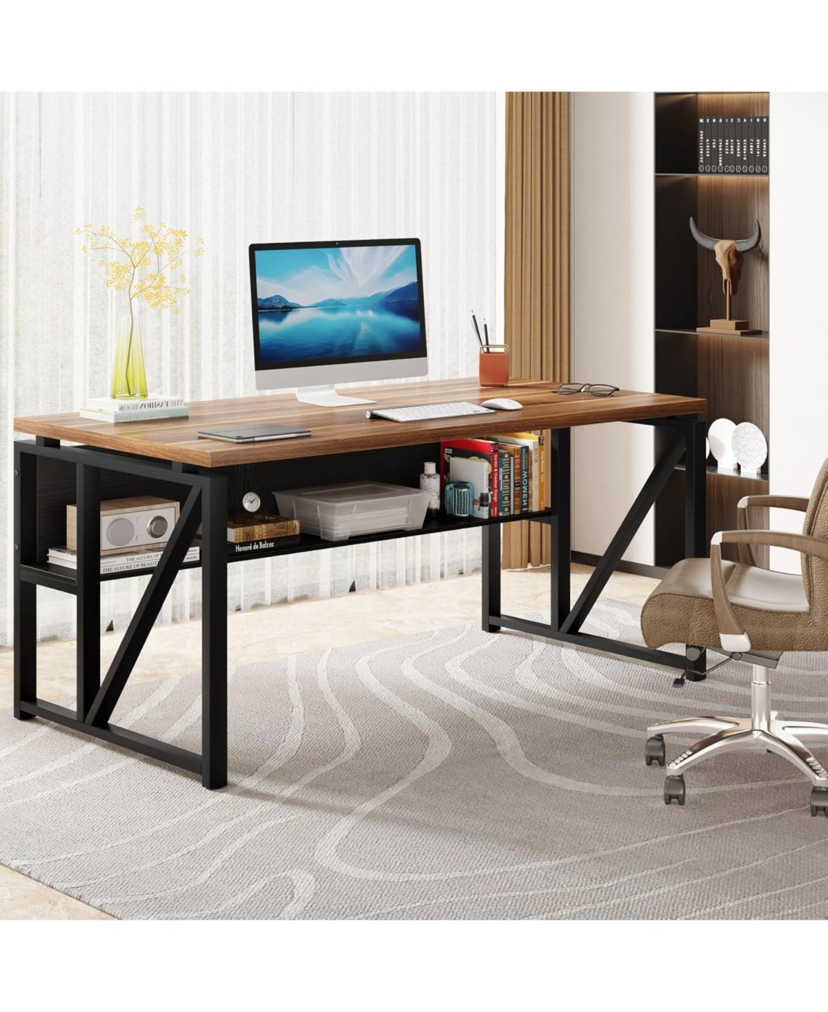 Click here for Tribesigns 55 inches Computer Desk with Bottom Sto... prices