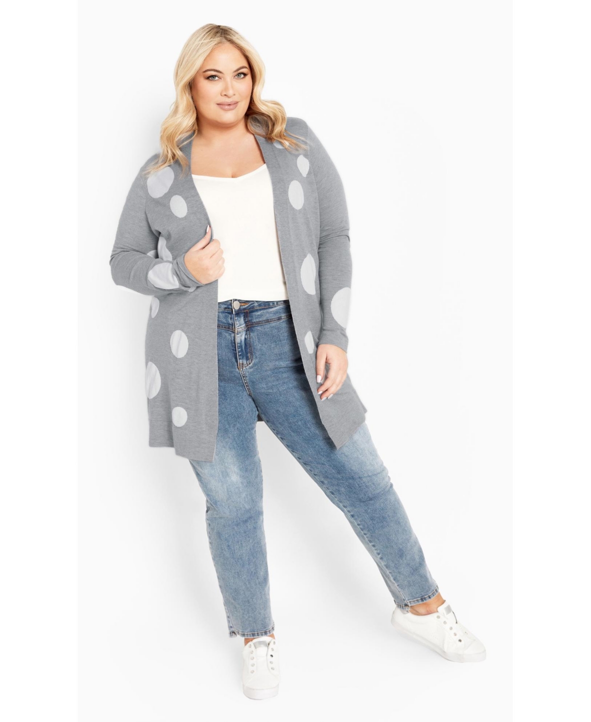 Click here for Avenue Womens Plus Size Spot It Cardigan - Grey ma... prices