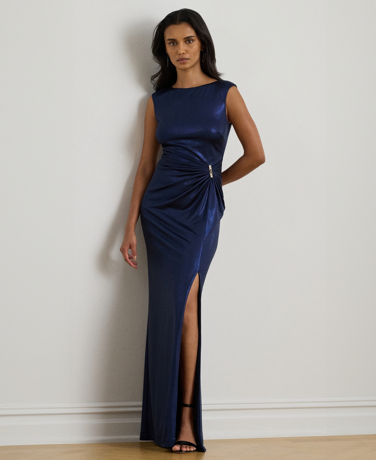 Click here for Lauren Ralph Lauren Womens Buckle-Trim Metallic Je... prices