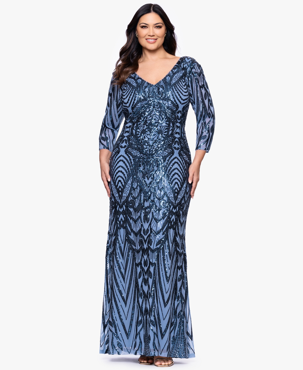 Click here for B&A By Betsy and Adam Plus Size Sequin Detail Shea... prices