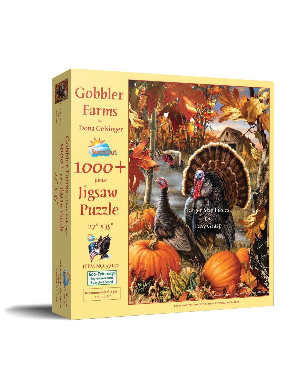SunsOut Gobbler Farms 1000 piece Jigsaw Puzzle for Adults Large Pieces Thanksgiving