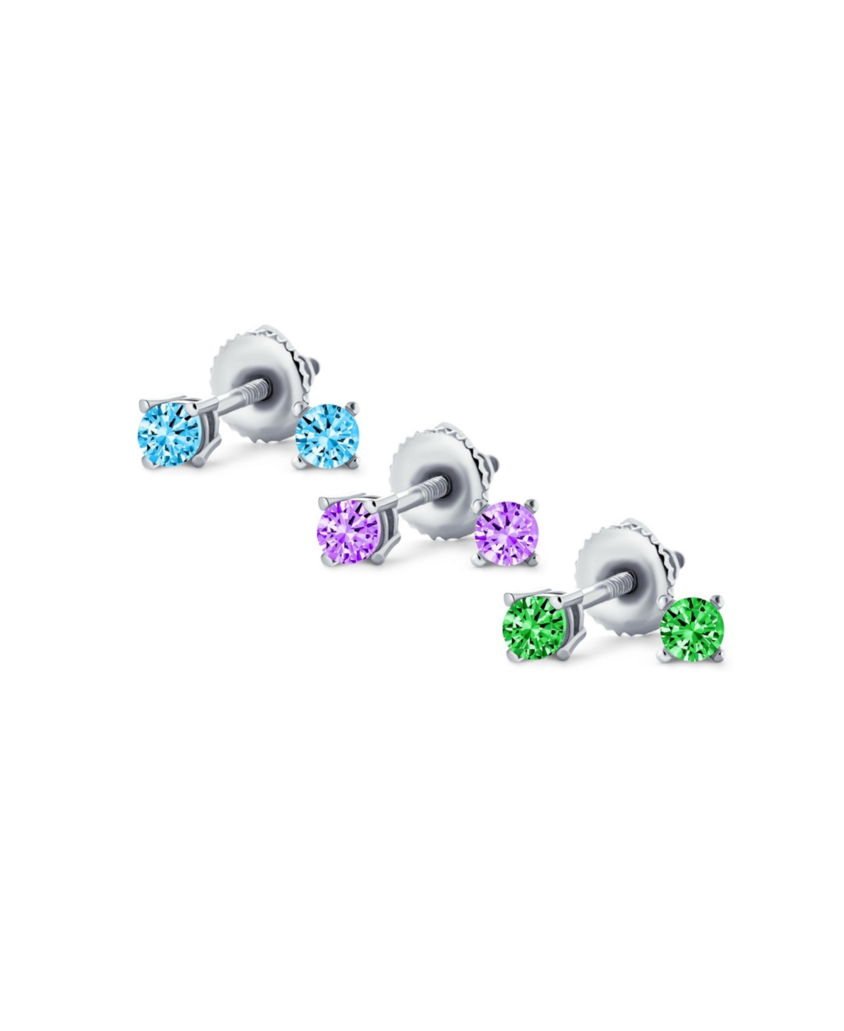 Click here for Bling Jewelry Classic Set of 3 Tiny Multi-color Cz... prices