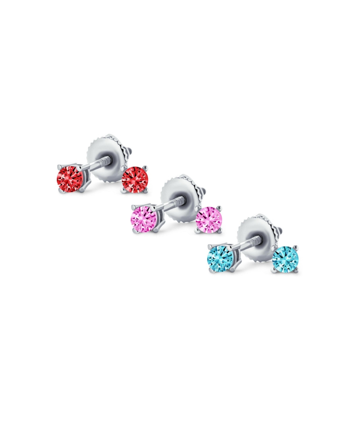 Click here for Bling Jewelry Classic Set of 3 Tiny Multi-color Cz... prices