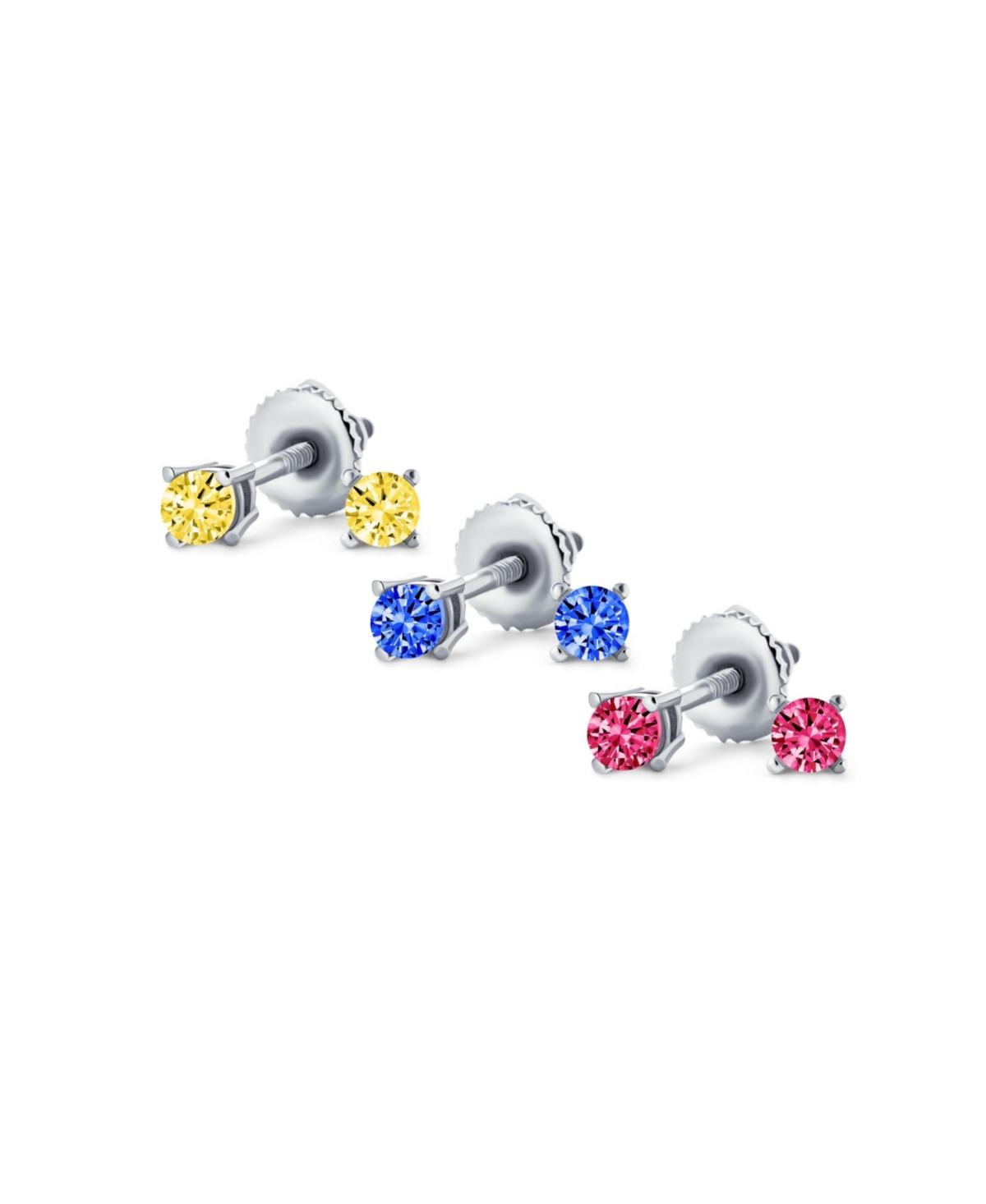 Click here for Bling Jewelry Classic Set of 3 Tiny Multi-color Cz... prices