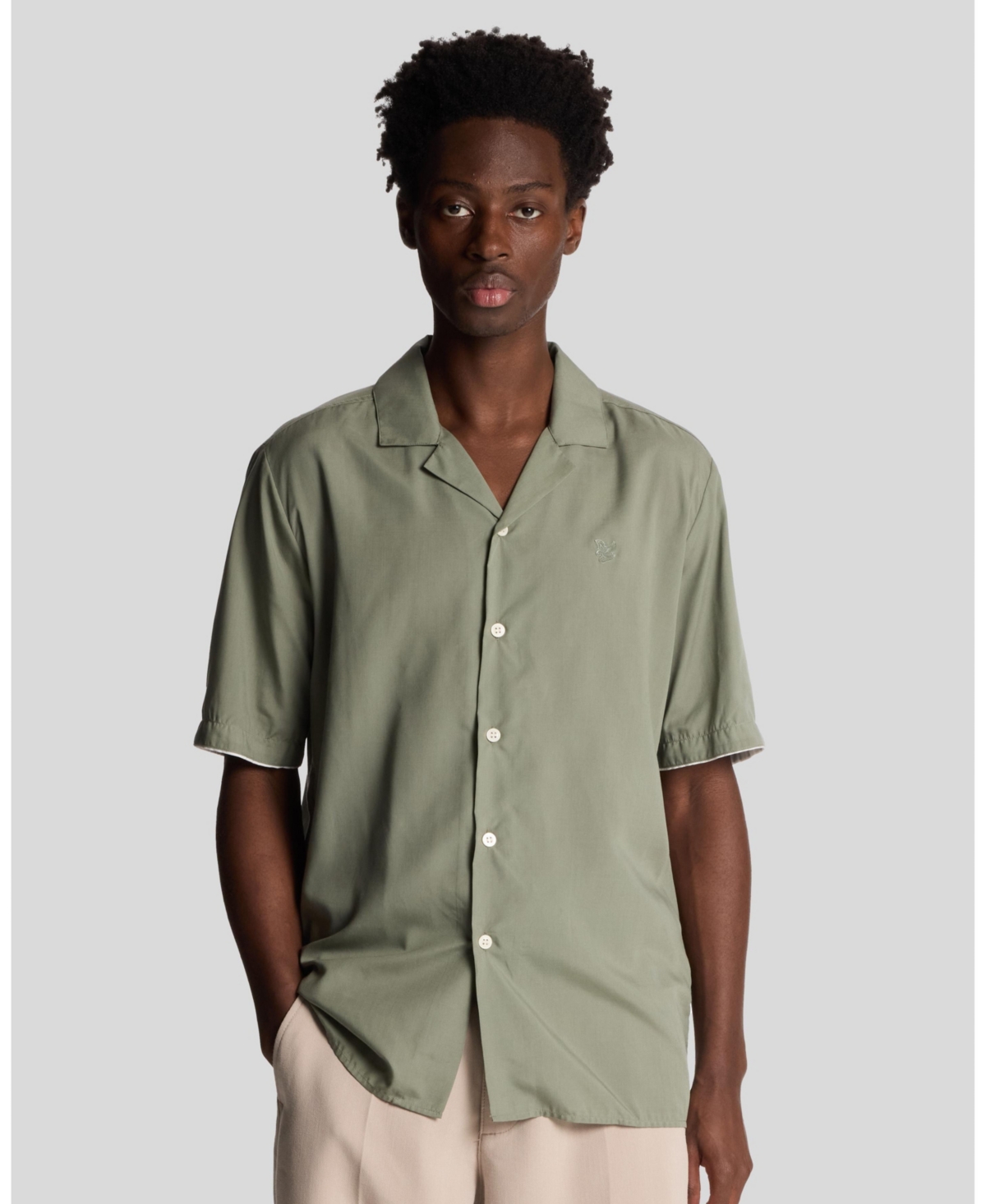 Click here for Lyle & Scott Mens Contrast Cuff Shirt - Clay green... prices