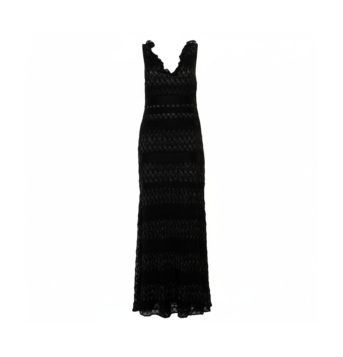 Click here for Pre-Owned Missoni Womens Black Lurex Knit Ruffled... prices