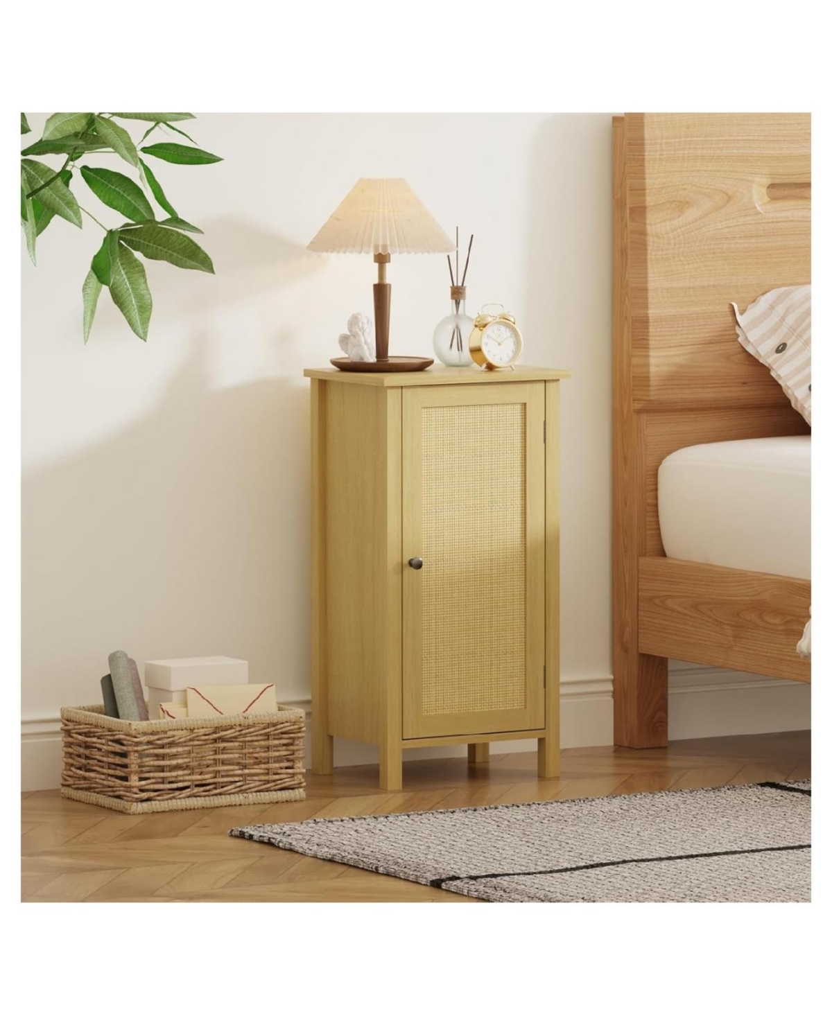 Click here for gaomon Bamboo Storage Cabinet with Woven Rattan Do... prices