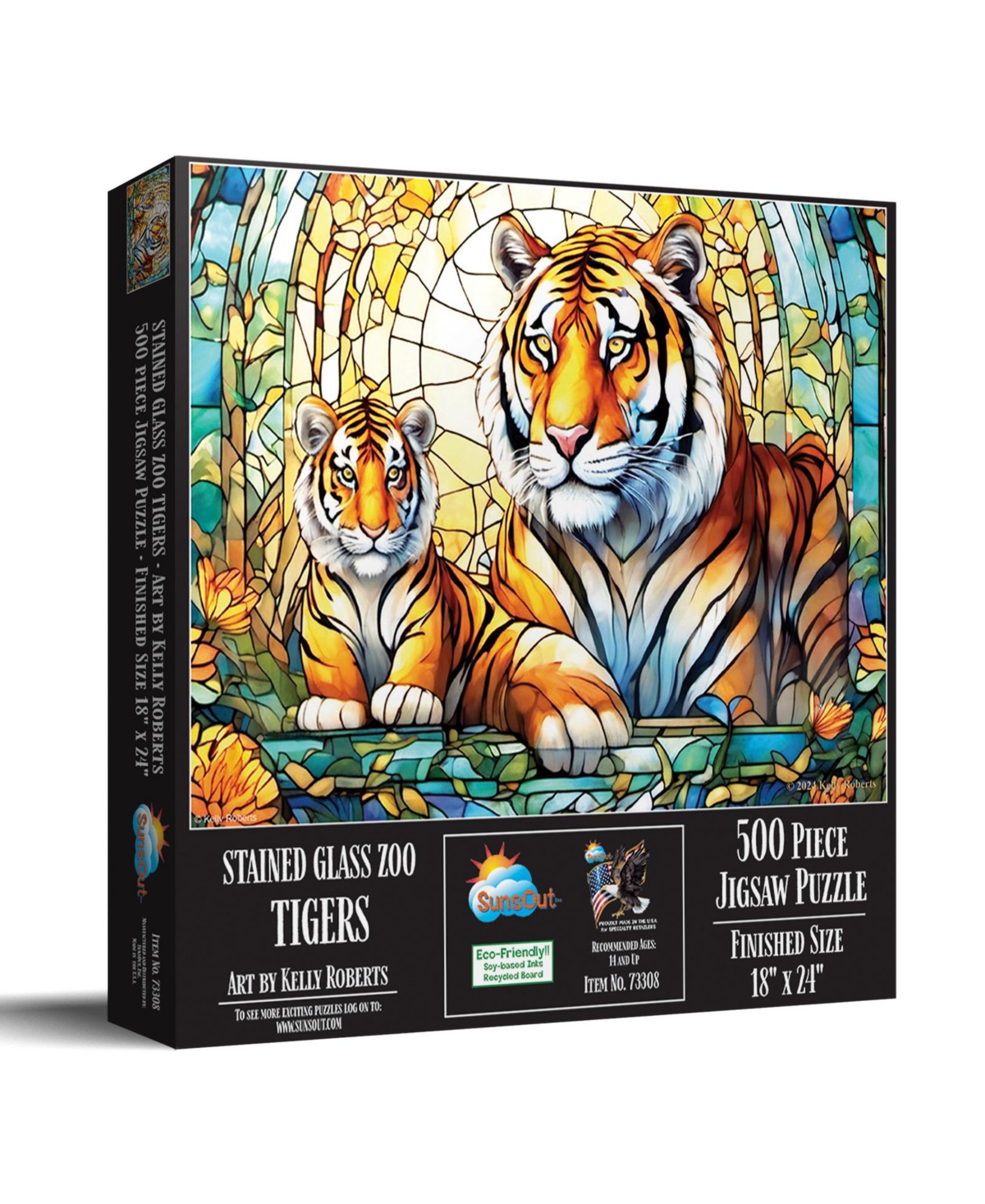 Click here for SunsOut Stained Glass Zoo Tigers 500 piece Jigsaw... prices