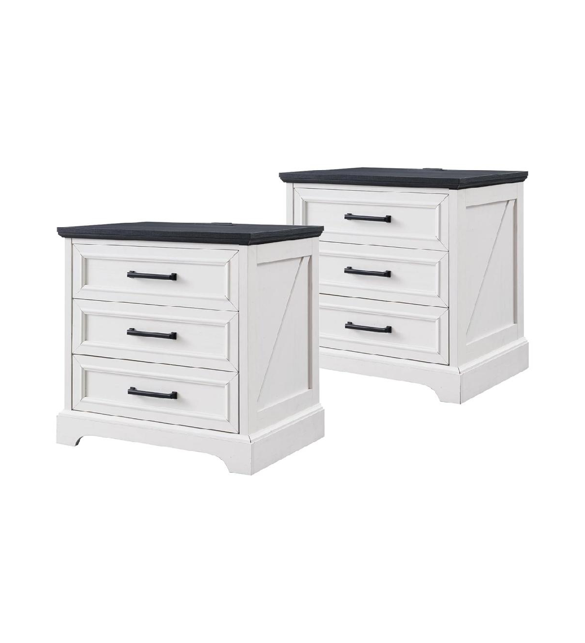 Click here for Farmhouse Nightstand Set of 2 with Charging Statio... prices