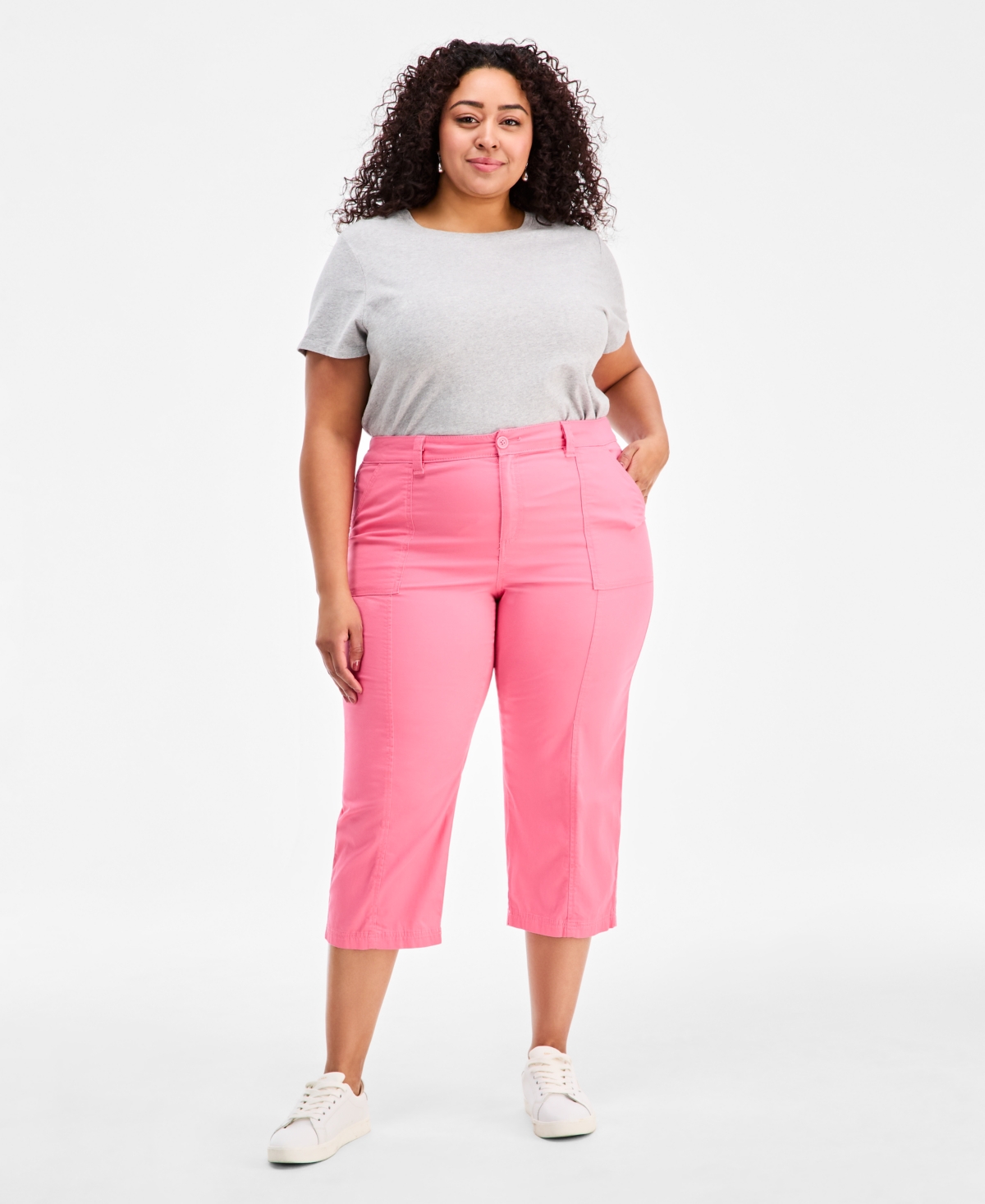 Click here for Style & Co Plus Size Seam Utility Capri Pants  Mac... prices