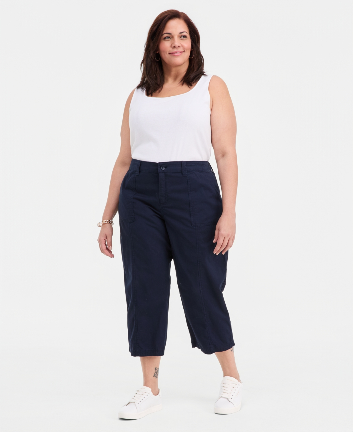 Click here for Style & Co Plus Size Seam Utility Capri Pants  Mac... prices