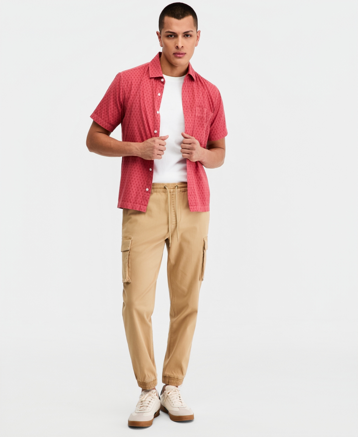 Click here for Sun + Stone Mens Garment-Dyed Cargo Jogger Pants... prices