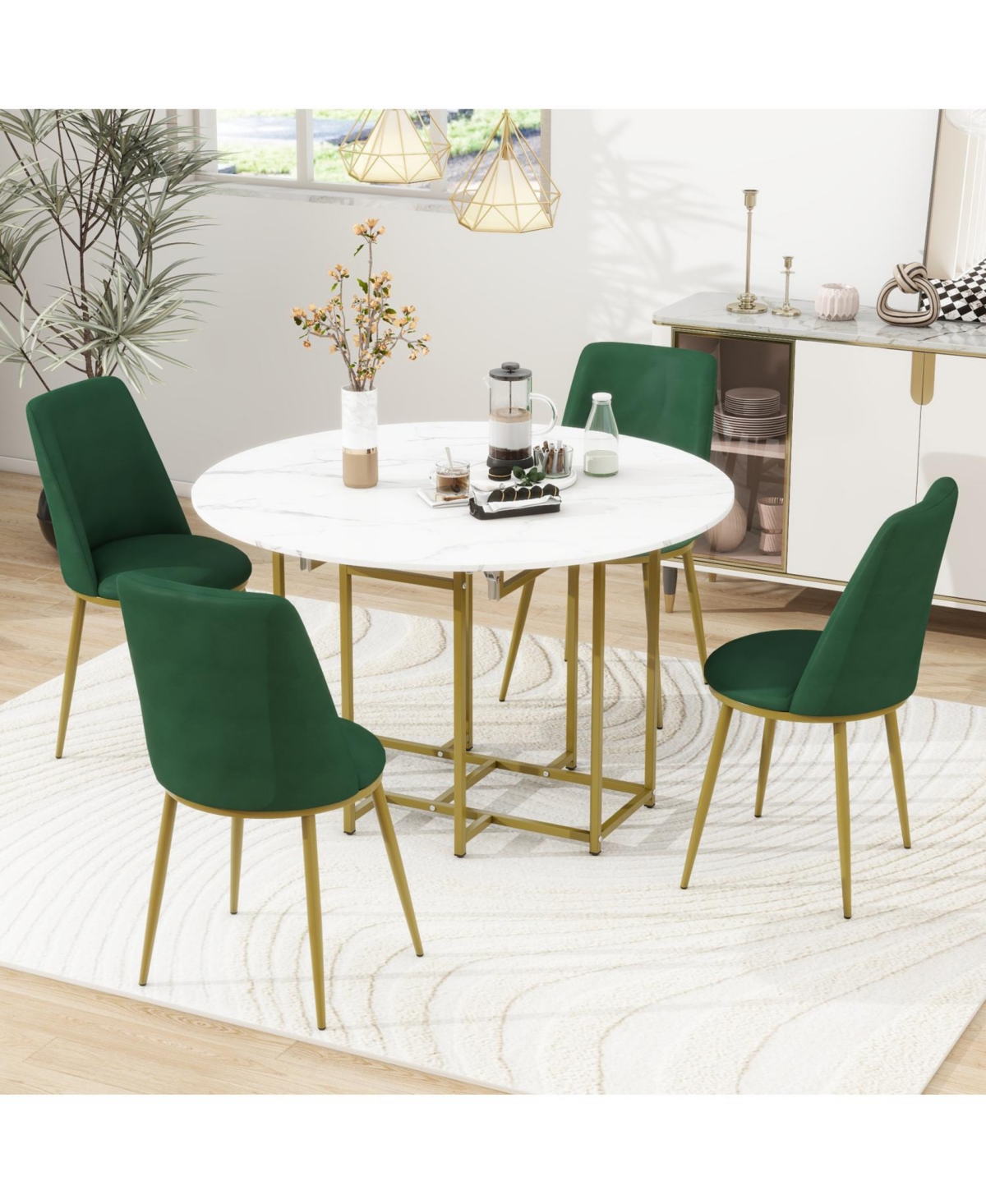 Click here for Streamdale Furniture Extendable Faux Marble 5-Piec... prices