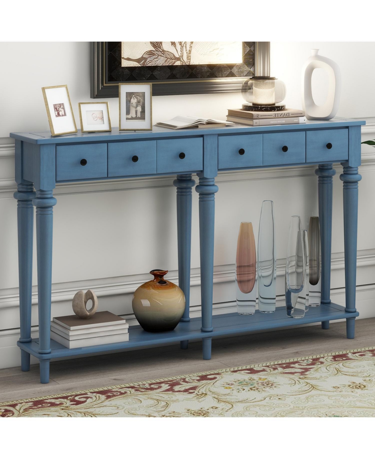Click here for Streamdale Retro Console Table with 4 Drawers and... prices