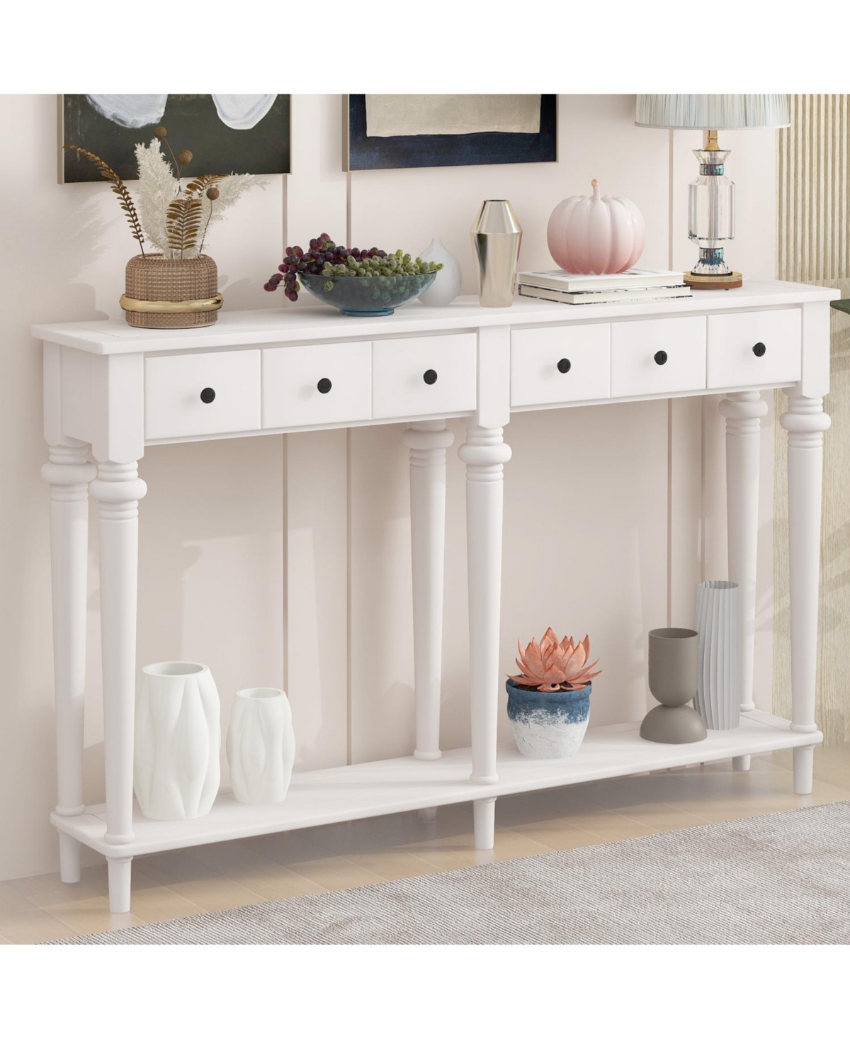 Click here for Streamdale Retro Console Table with 4 Drawers and... prices