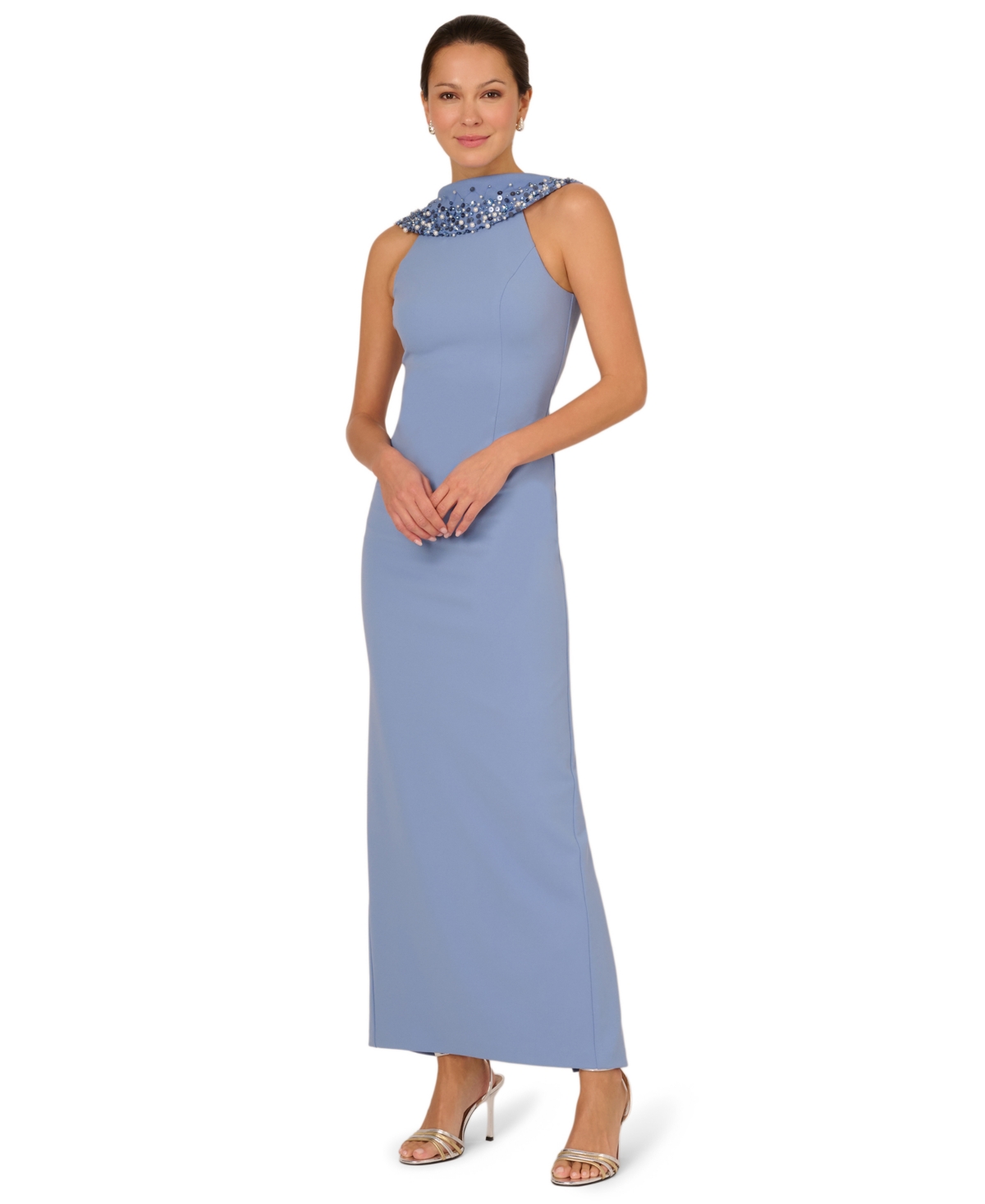 Click here for Adrianna Papell Womens Embellished Roll Neck Gown... prices