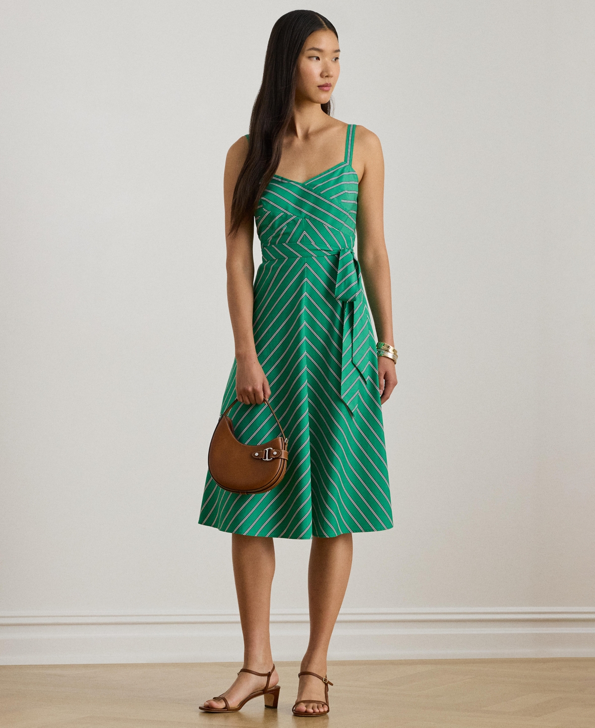 Click here for Lauren Ralph Lauren Womens Striped Belted Sleevele... prices