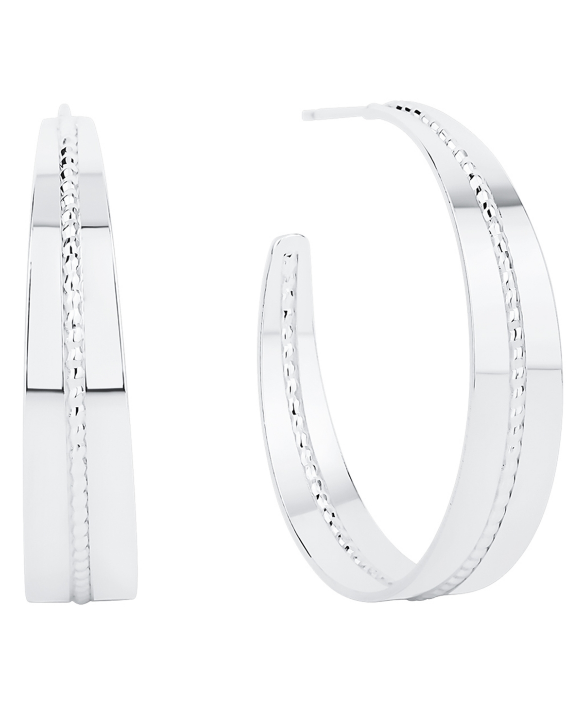 Click here for And Now This Graduated C Silver Plated Hoop Earrin... prices