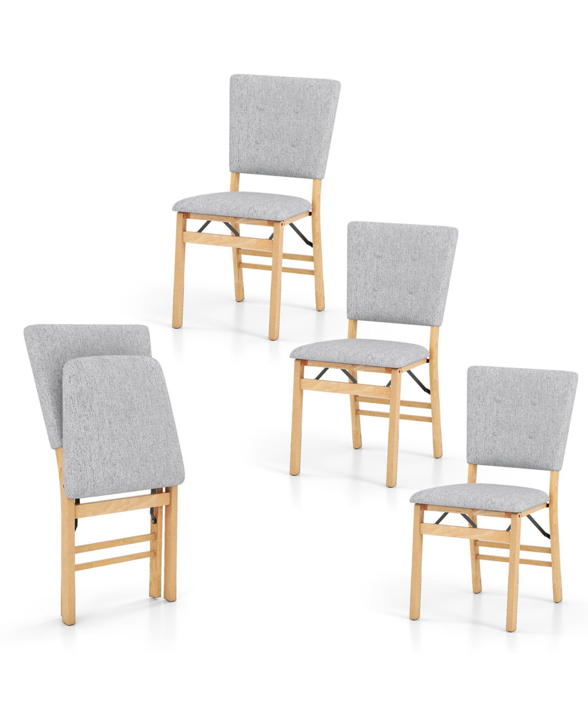 Click here for Gymax Foldable Dining Chair Set of 4 w/Padded Seat... prices