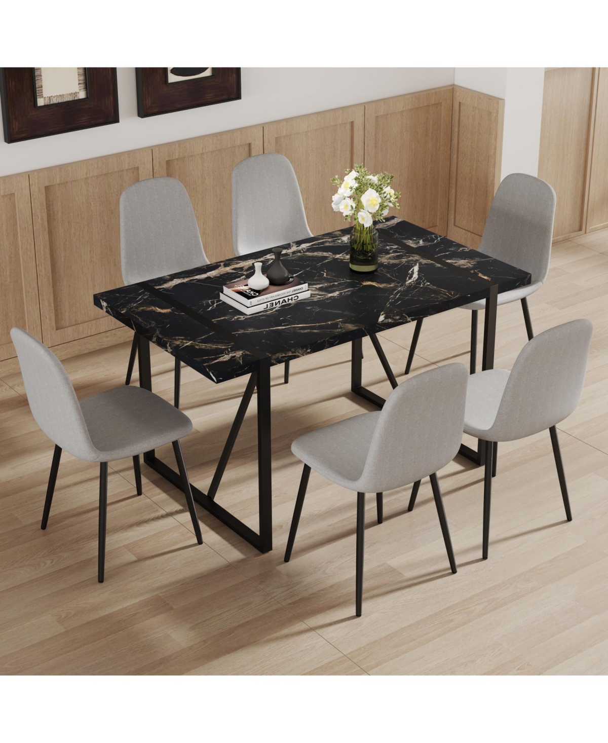 Click here for Streamdale Furniture Streamdale Modern Black Marbl... prices