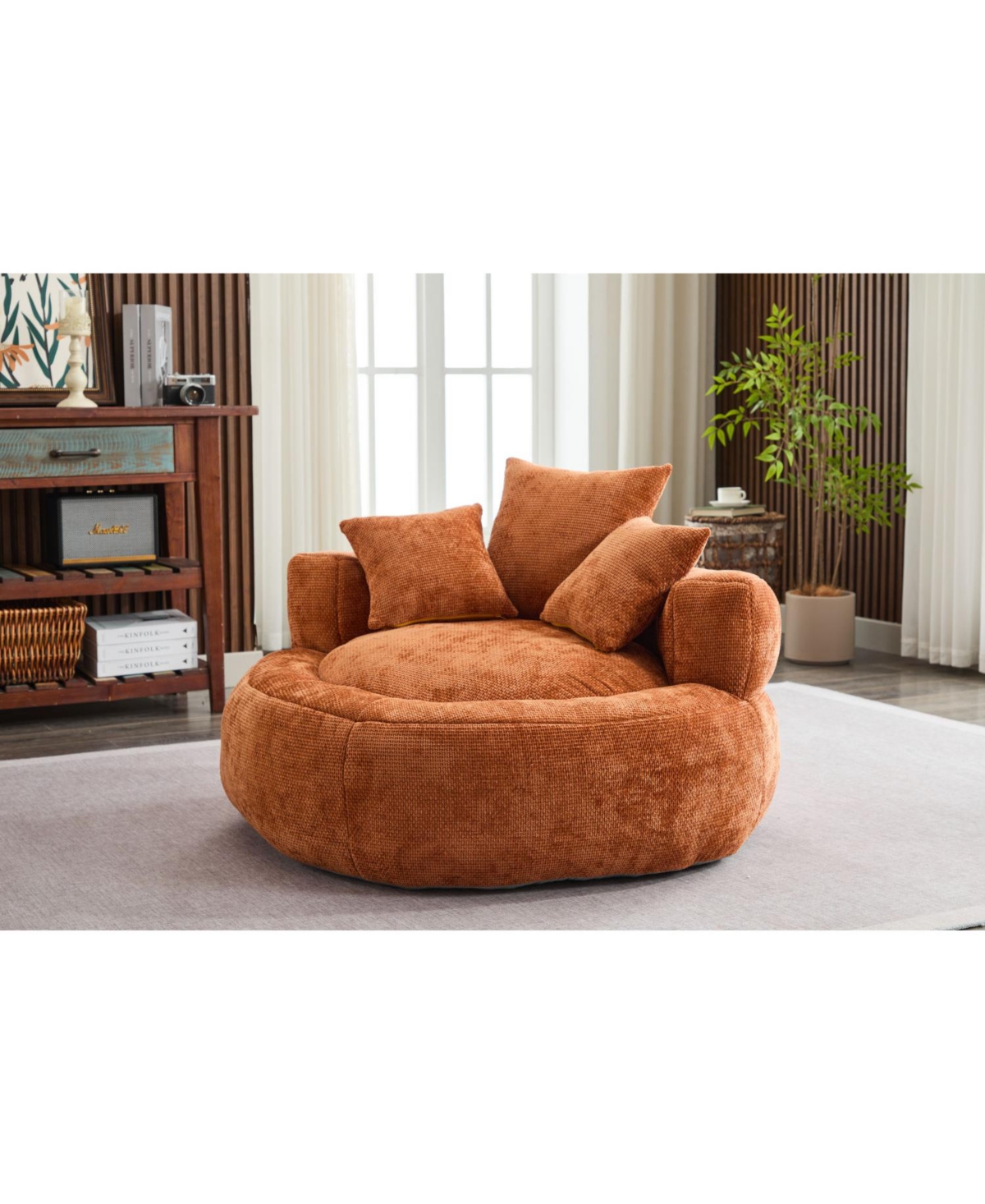 Click here for Streamdale Furniture Orange Chenille Bean Bag Chai... prices