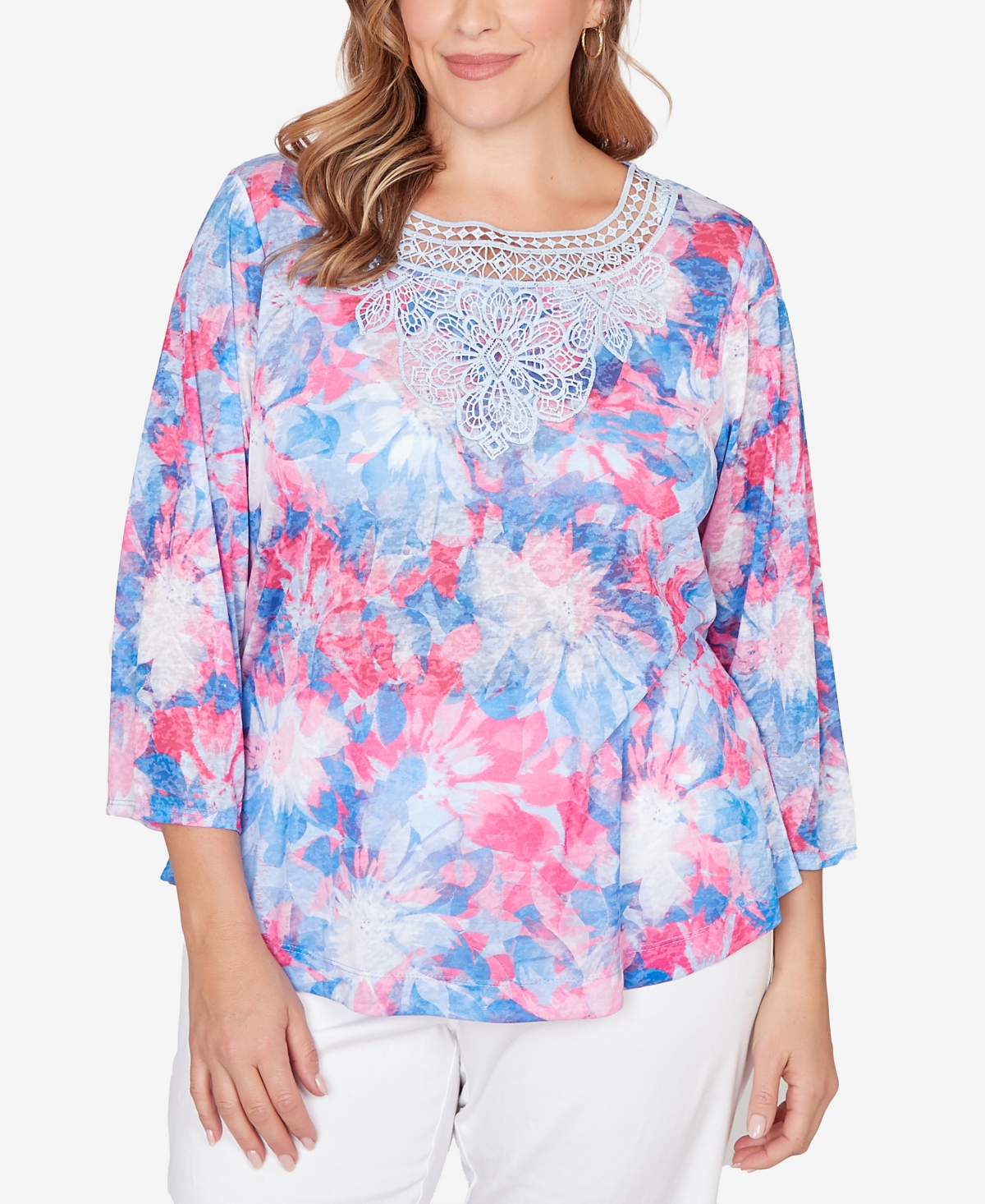 Click here for Ruby Rd. Plus Size Scoop Neck Embellished Floral S... prices