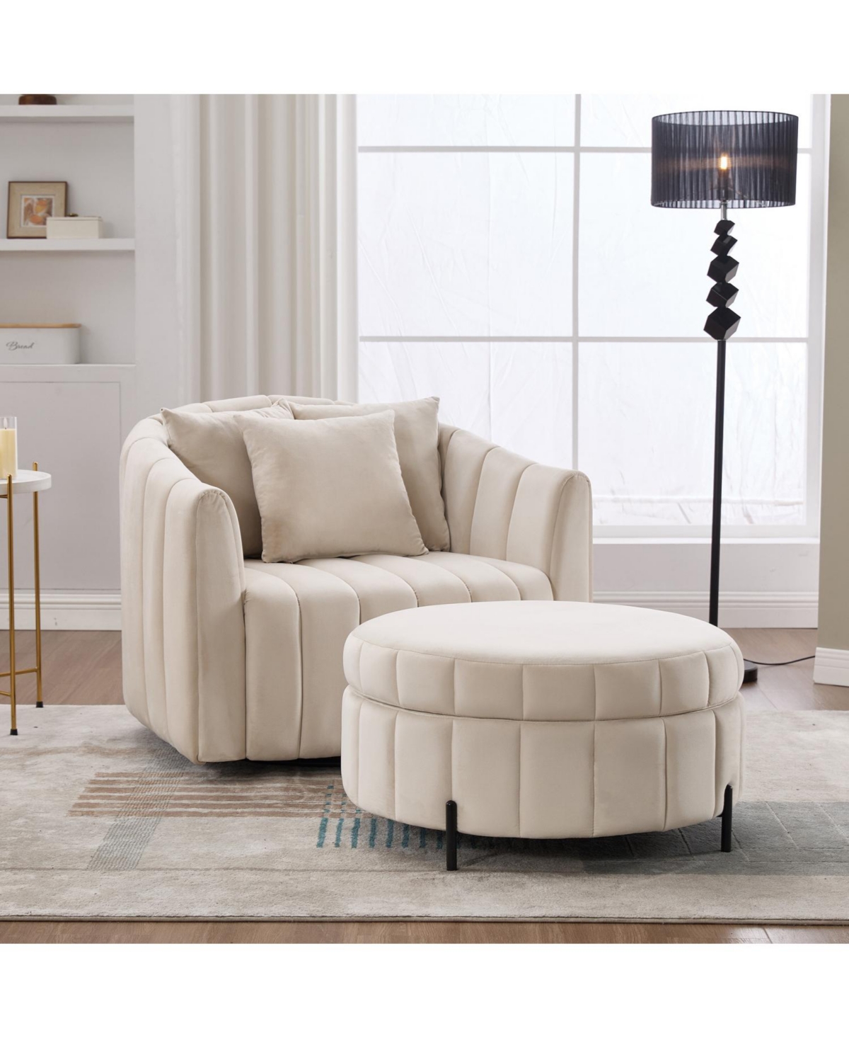 Click here for Streamdale Furniture Oversized Swivel Velvet Barre... prices