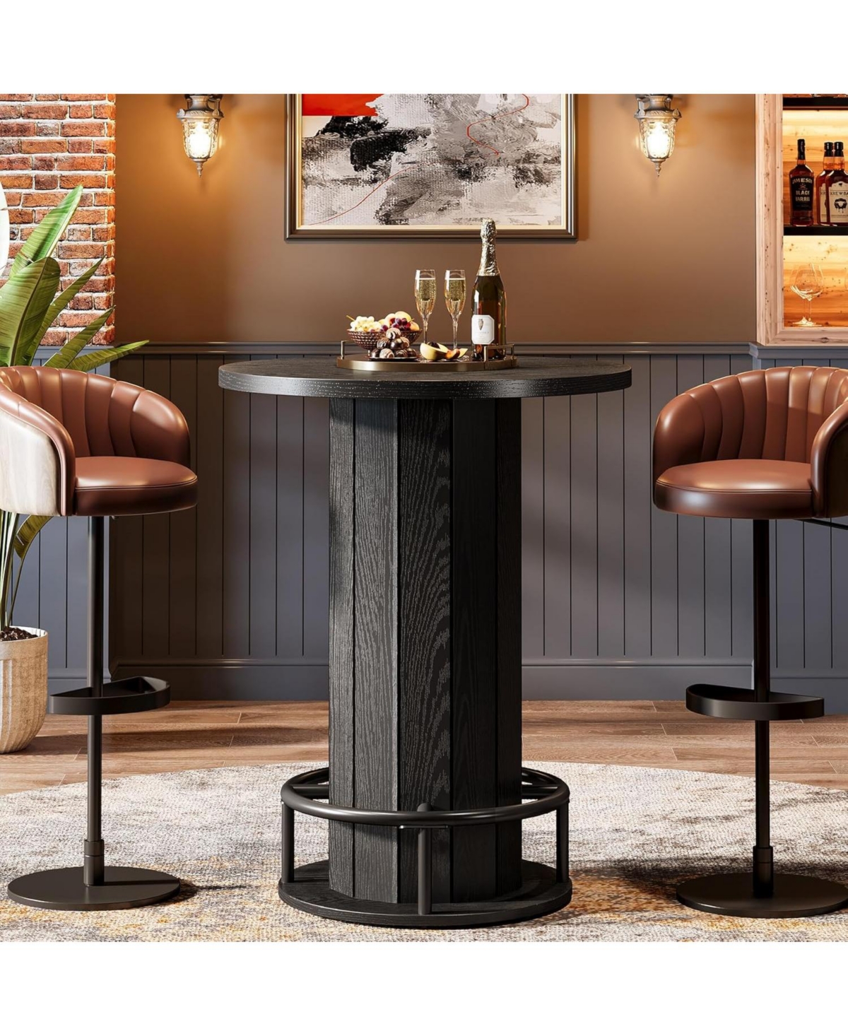 Click here for Tribesigns Round Bar Table  39.4 H Wood Bistro Pub... prices