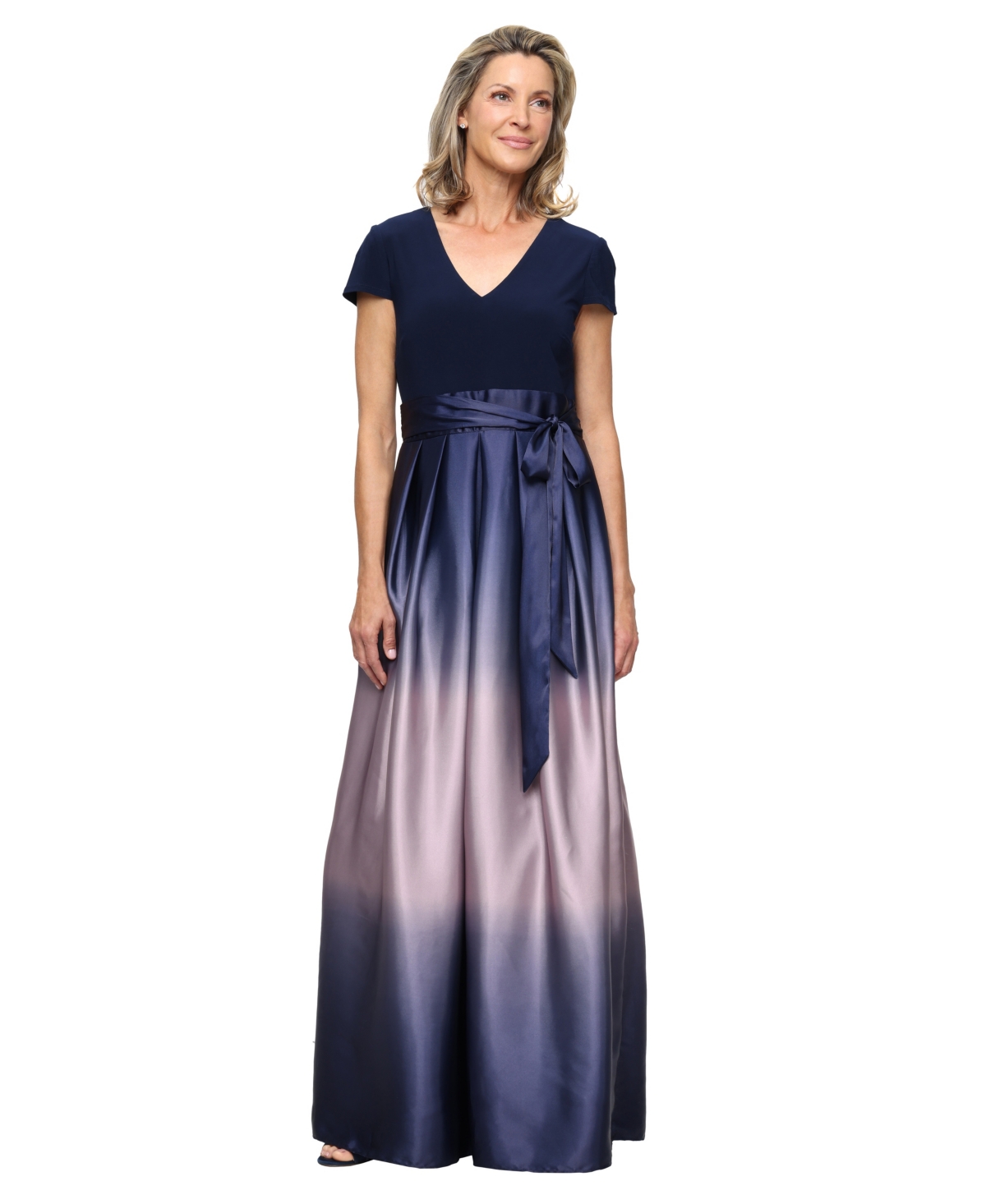 Click here for Sl Fashions Womens Long Ombre Satin Ballgown - Nav... prices
