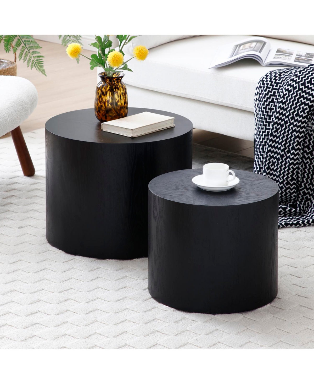 Click here for Streamdale Round Nesting Coffee Tables - Black - 4... prices