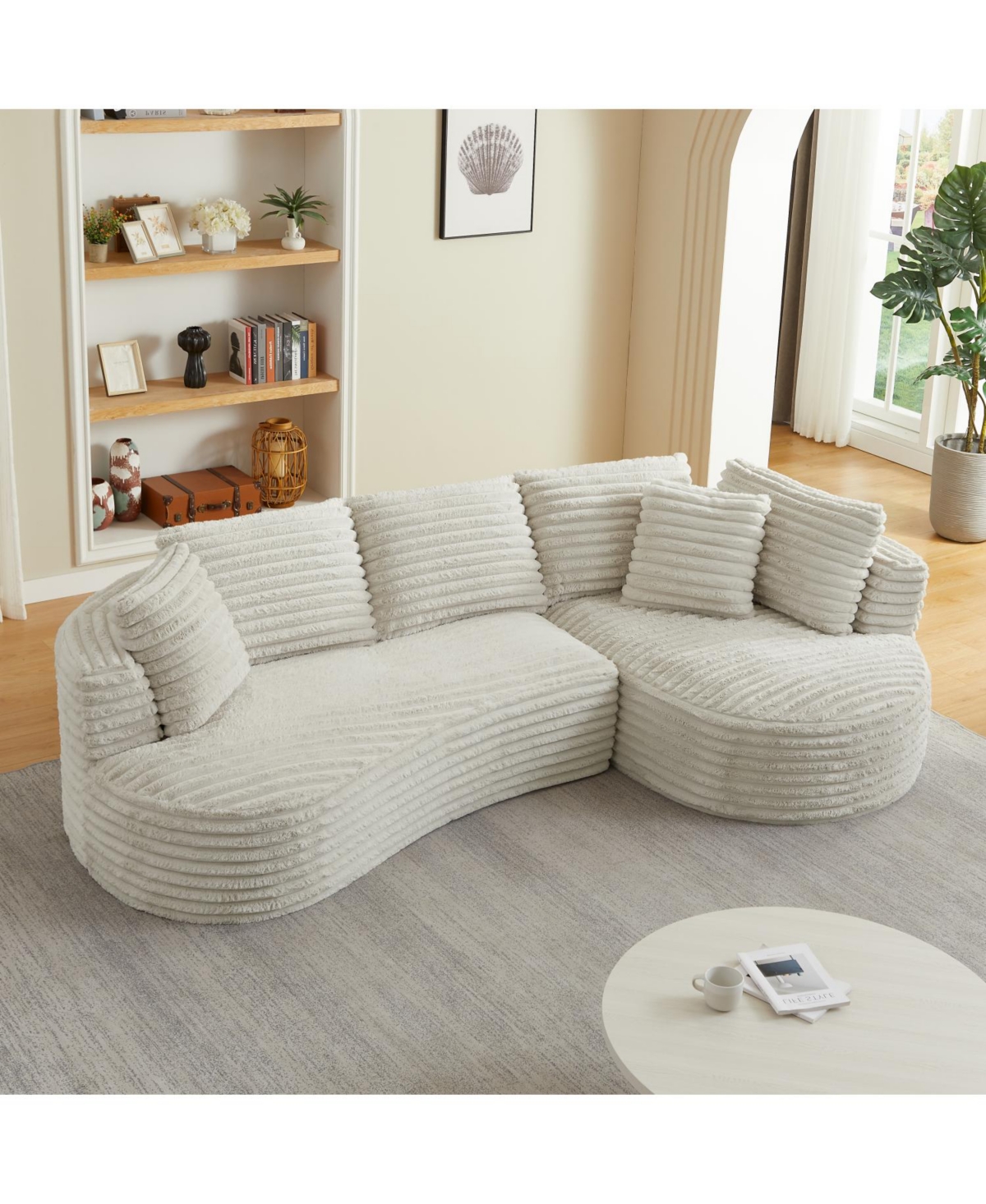 Click here for Streamdale Furniture Curved L-Shape Sectional Sofa... prices