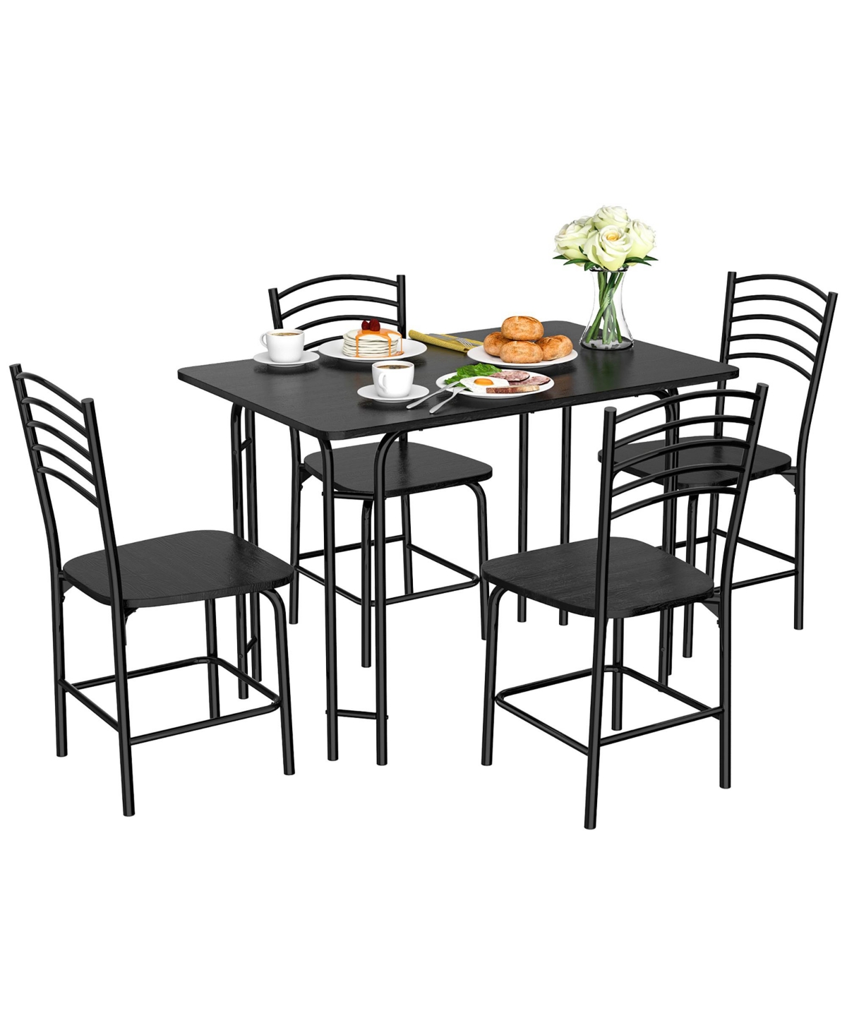 Click here for Costway 5 Pcs Modern Dining Table Set 4 Chairs Ste... prices