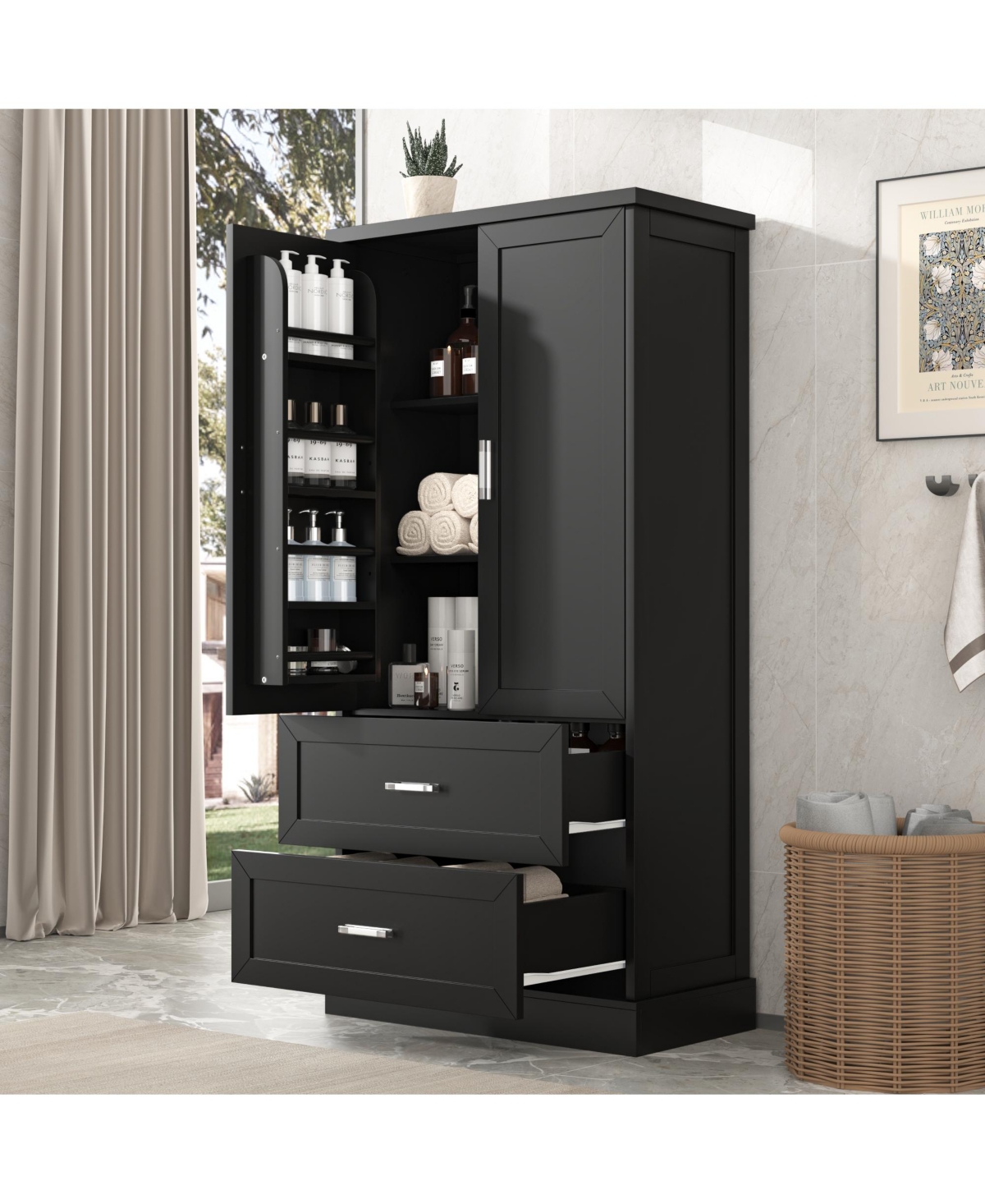 Click here for Lovmor Adjustable Shelf Storage Cabinet with Door... prices
