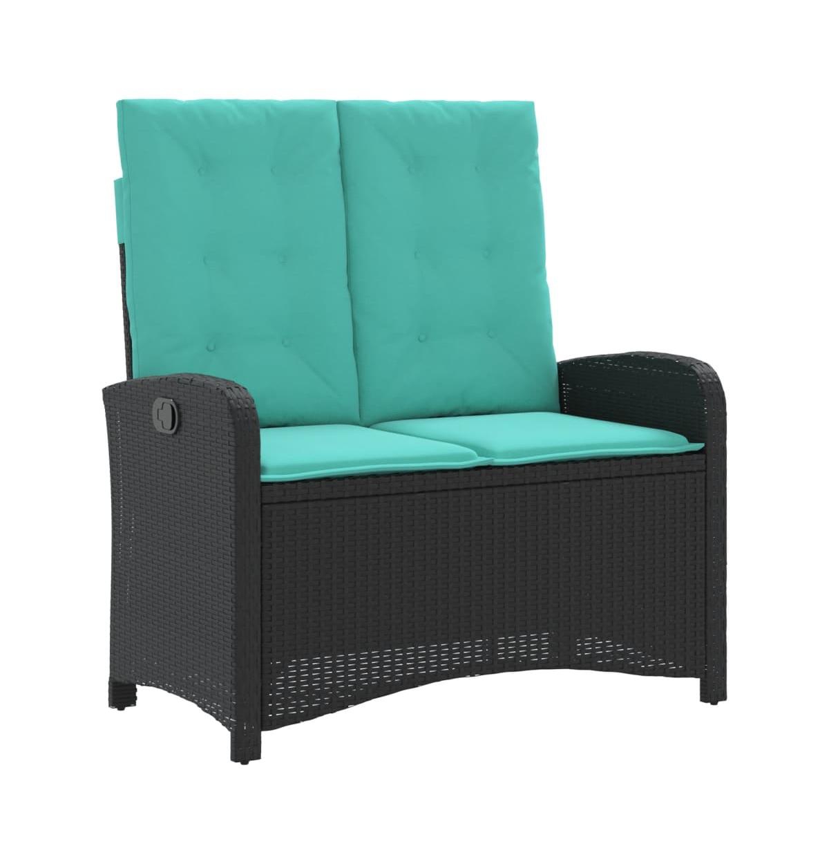 Click here for vidaXL Reclining Patio Bench with Cushions Black P... prices