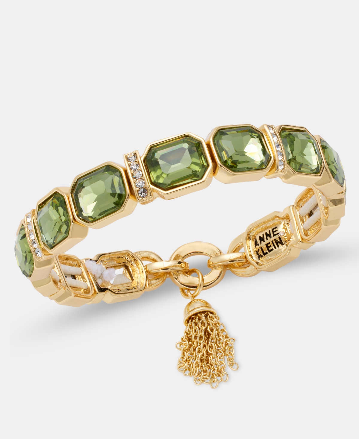 Click here for Anne Klein Pave Bar & Emerald-Cut Stone Stretch Br... prices